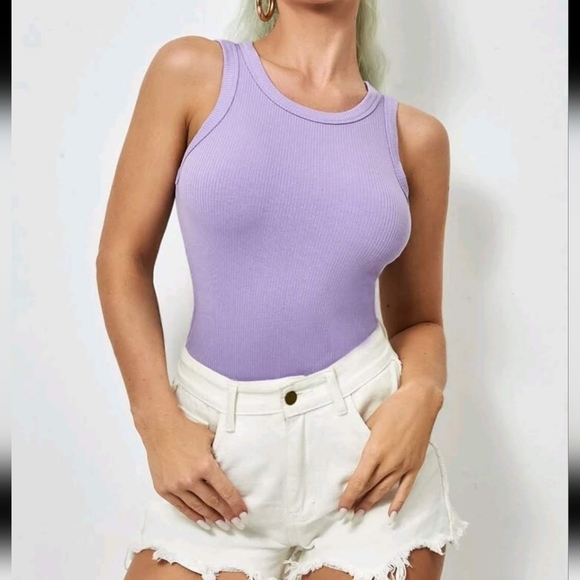 SHEIN | Tops | Purple Ribbed Tank Top | Poshmark